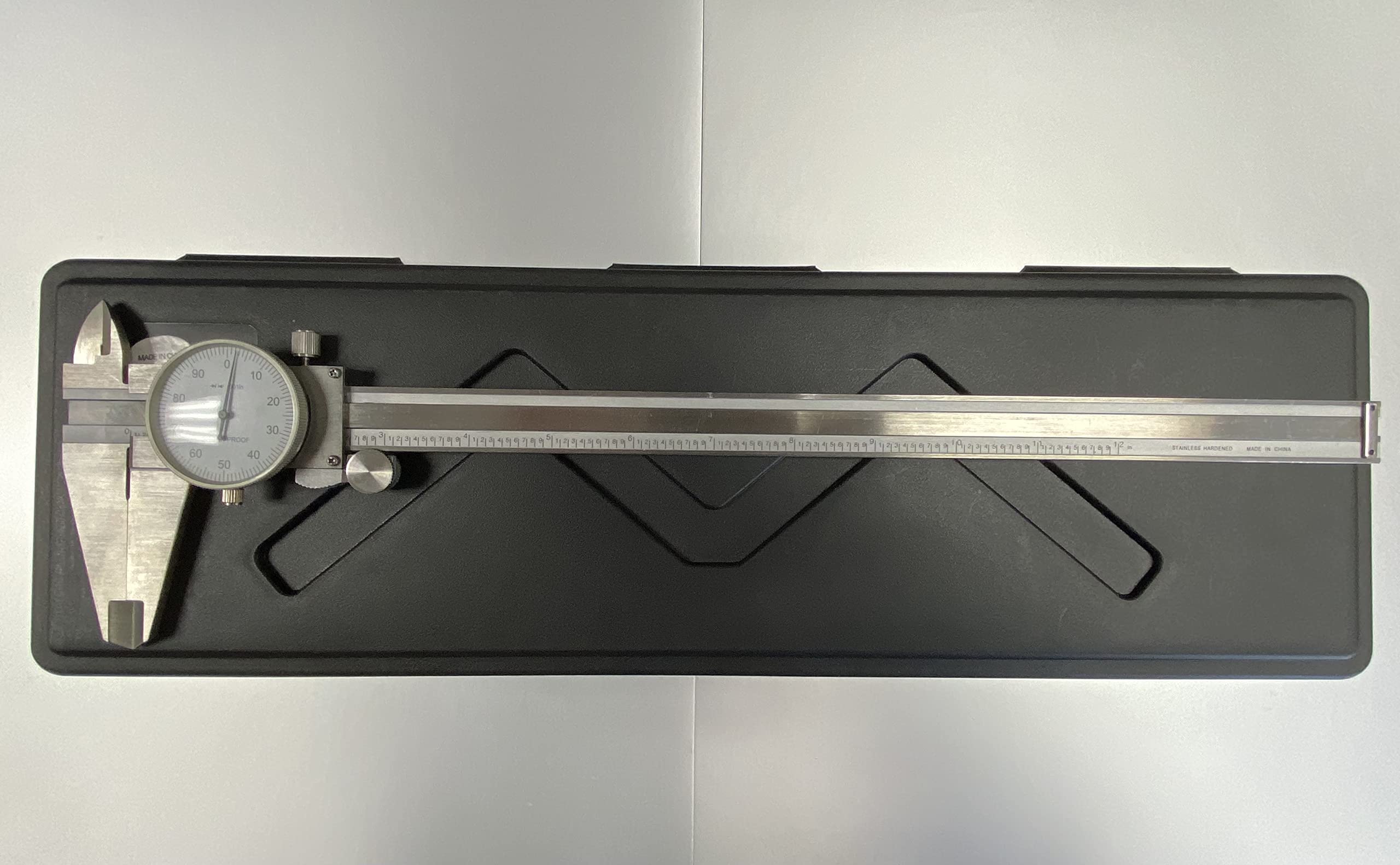 Dial Caliper, 0.1" per Rev, 0-12" Range, 0.001" Accuracy, White Face ...