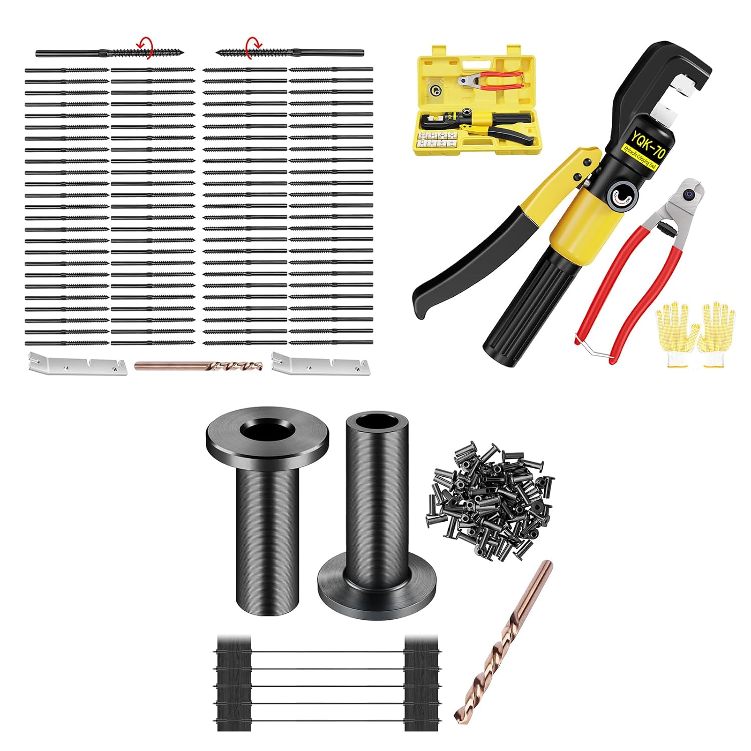 CKE 100 Pack Black T316 Stainless Steel Left&Right Handed Thread Swage ...