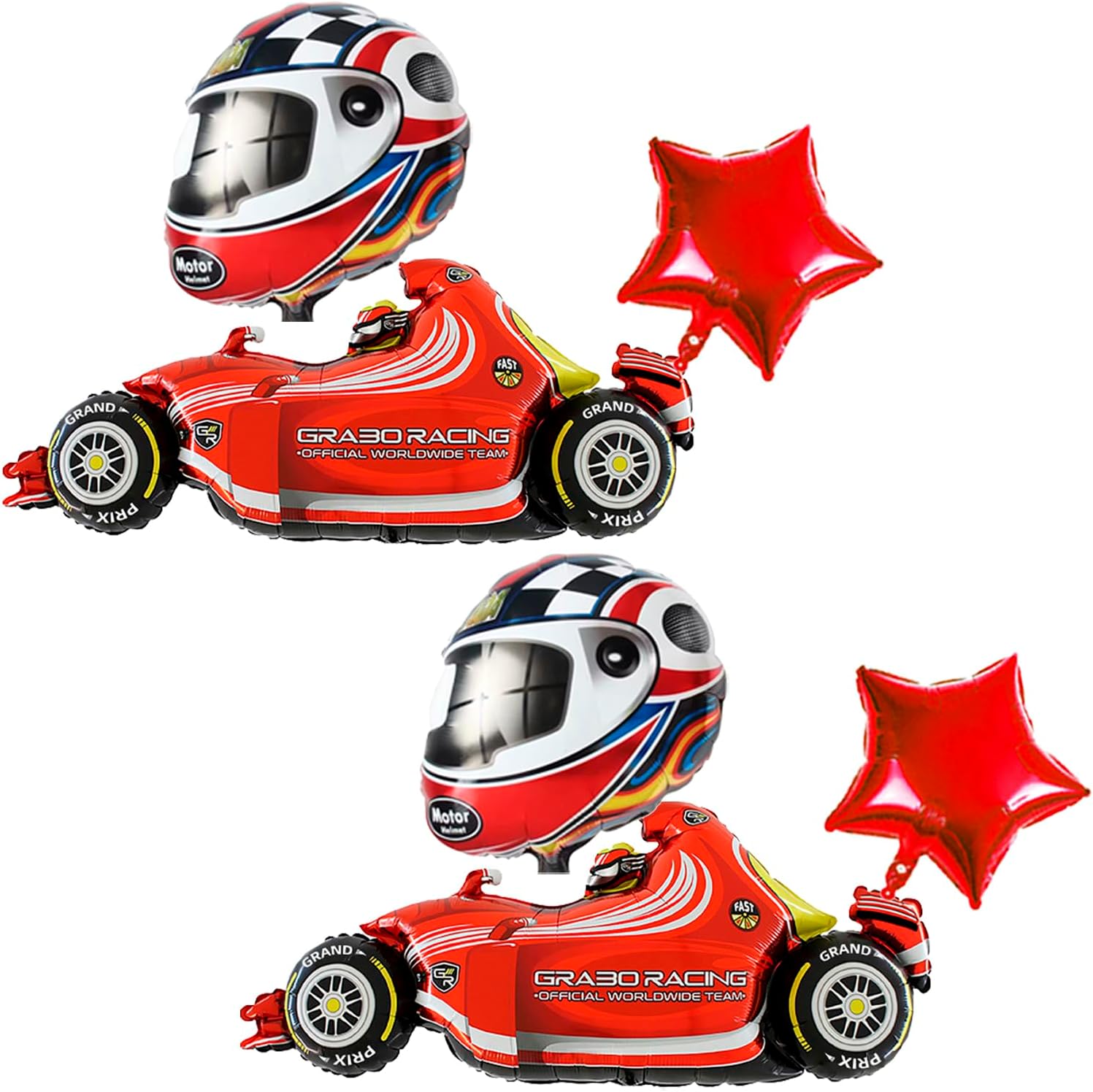 Amazon.com: 6Packs Race Car Balloons , Race Car Party Birthday Foil ...