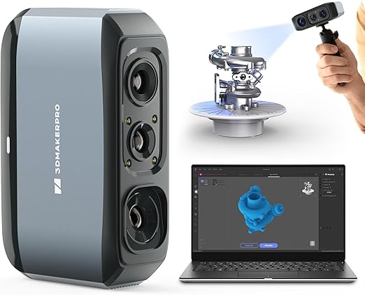 Amazon.co.jp: 3DMakerpro Moose 3Dスキャナー 3Dプリント用、0.03mm 高精度ハンディ3Dモデルスキャナー、24ビットカラーカメラ、手ブレ補正レンズ ...