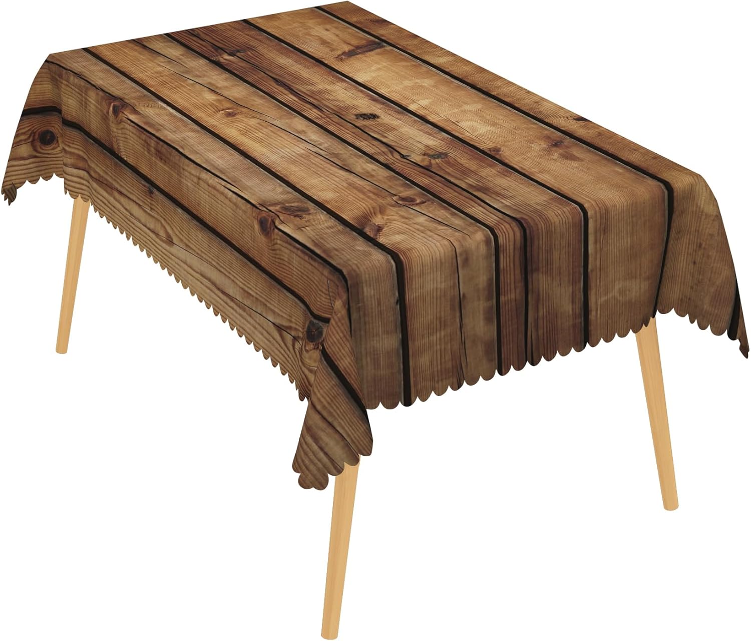 Amazon.com: OFILA Rectangle Farmhouse Wood Tablecloth 60x84inch Fabric ...