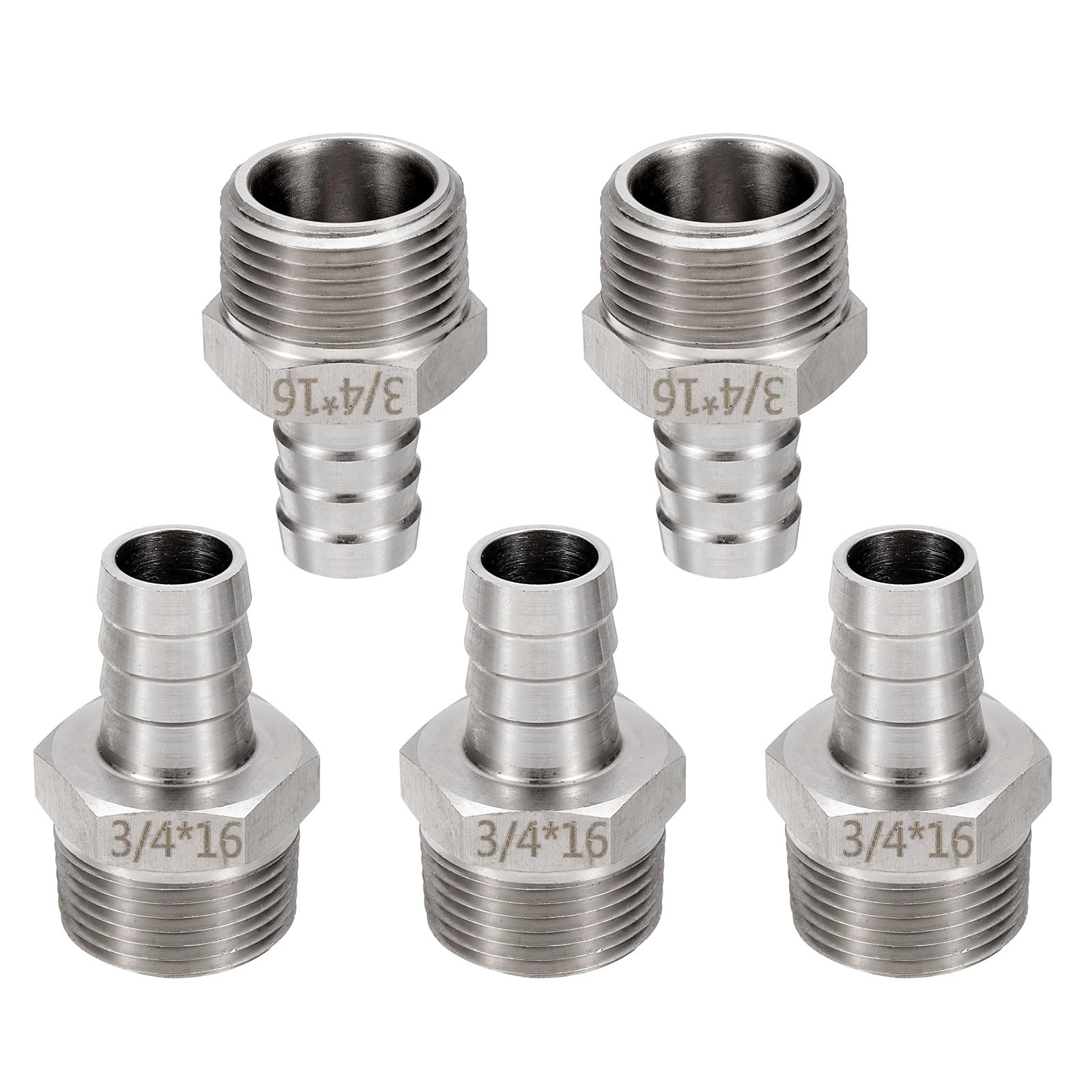 Amazon.com: HARFINGTON 5pcs Stainless Steel Barbed Fitting 3/4" NPT ...
