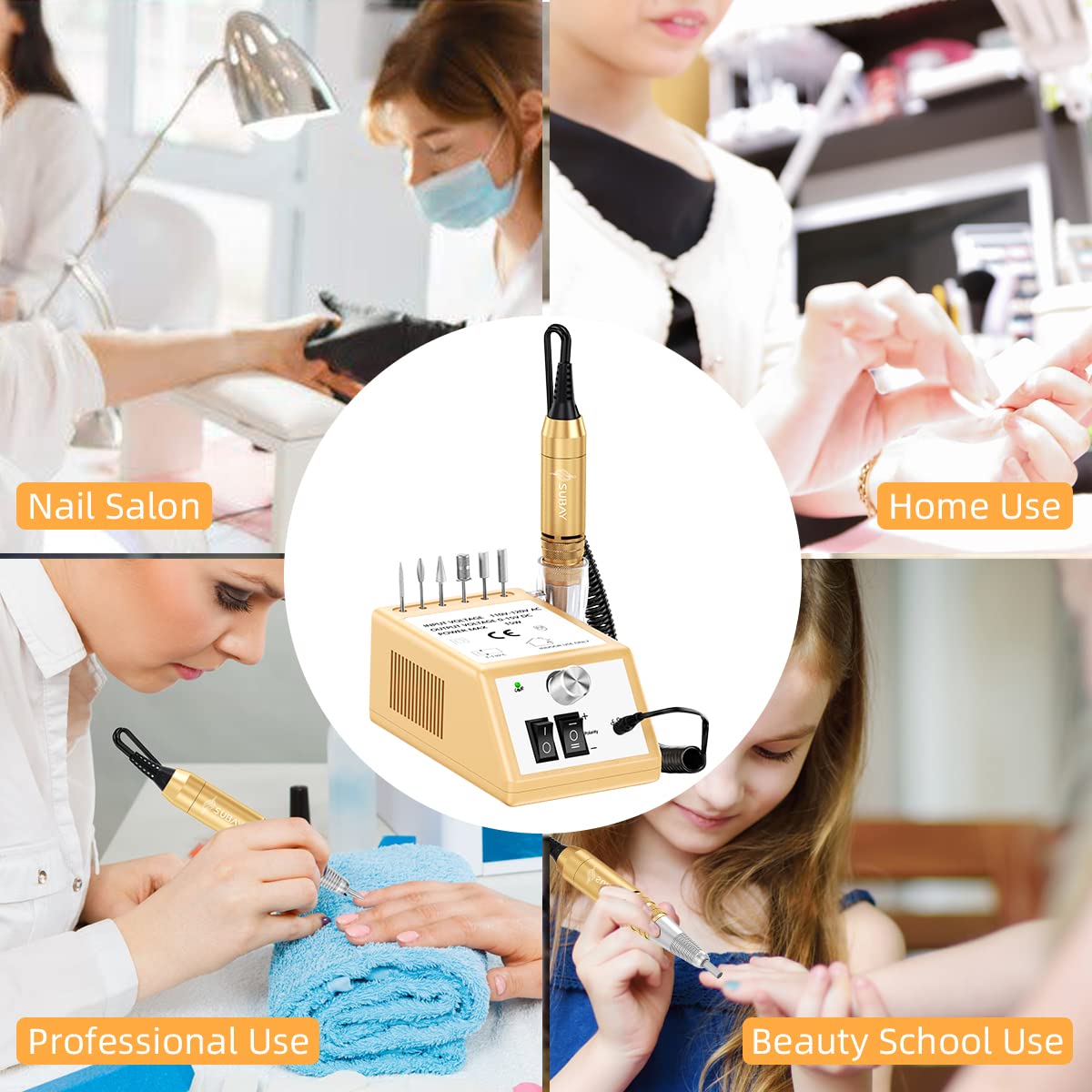 Buy Subay Professional Electric Nail Drill Machine, 30,000RPM ...
