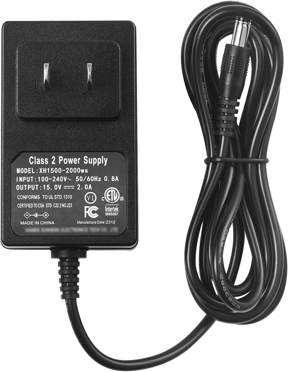 Amazon.com: AC to DC 15V 2A Power Supply Adapter,15V Power Supply ...