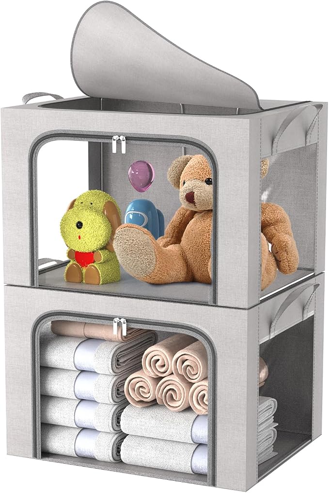 FUSACONY Clothes Storage Boxes 2 Pack Closet Organizers and Storage ...