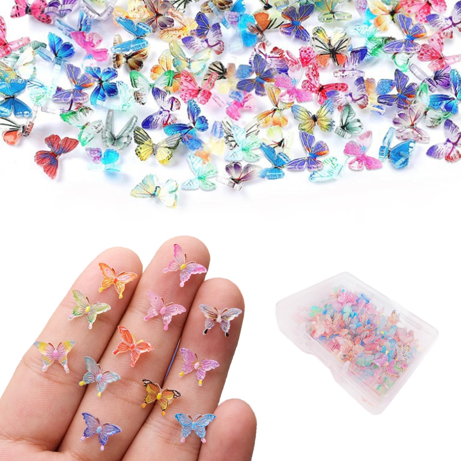 Amazon.com: Hiawbon 100Pcs Micro Resin Butterflies Dragonflies ...