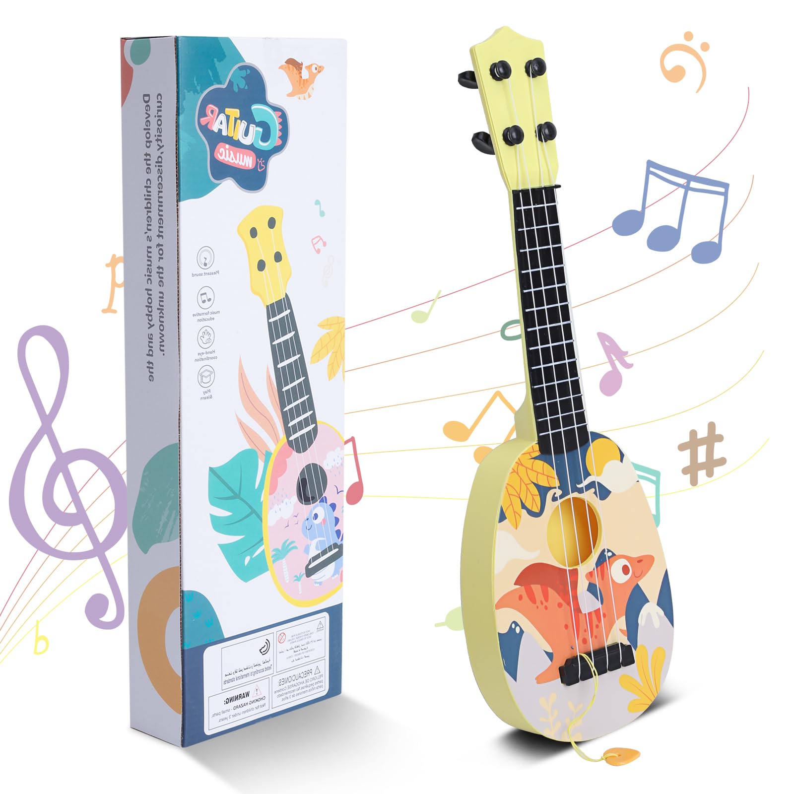 Amazon.com: YOLOPLUS+ Kids Toy Ukulele, Kids Guitar Musical Toy,17 Inch ...