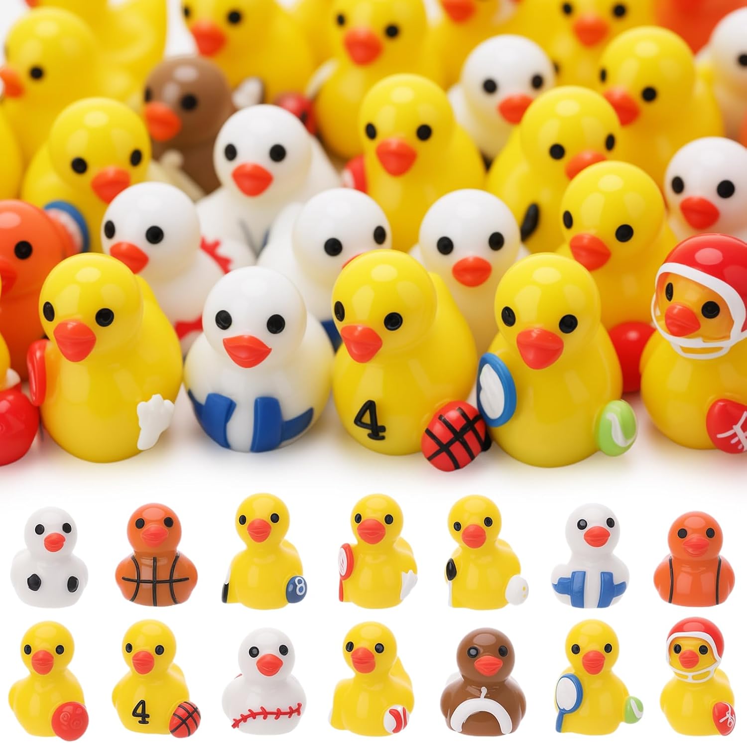 Amazon.com: GGSTDDUP 56 Pcs Sports Resin Ducks Patriotic Duckies Mini ...