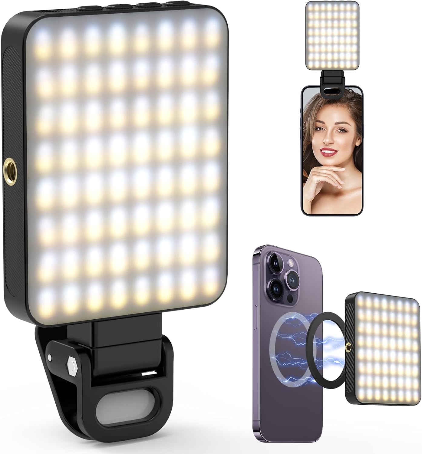 Amazon.com: Diyife Rechargeable Selfie Light, Magnetic Phone Light Clip ...