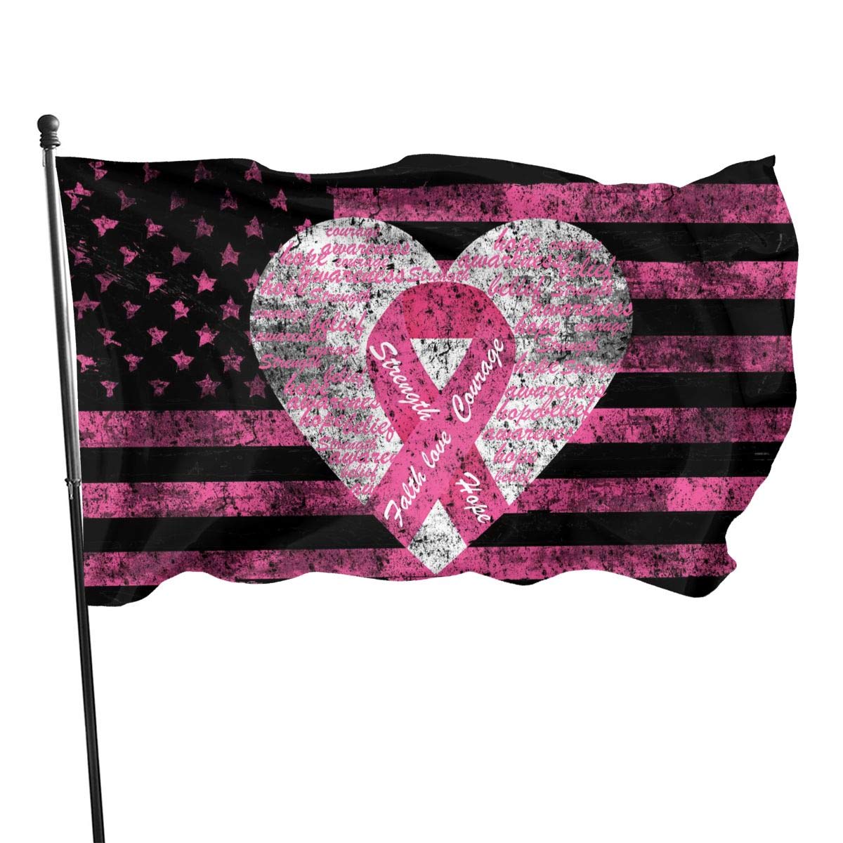 Amazon.com : Breast Cancer Pink Ribbon Flag Avoid Breast Cancer ...