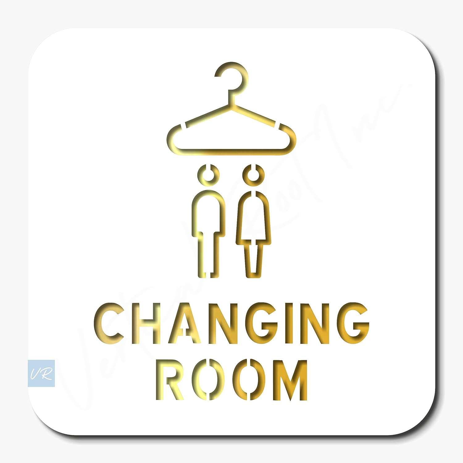 Vertical Root Inc® Premium WHITE GOLD Finish Acrylic CHANGING ROOM DOOR ...