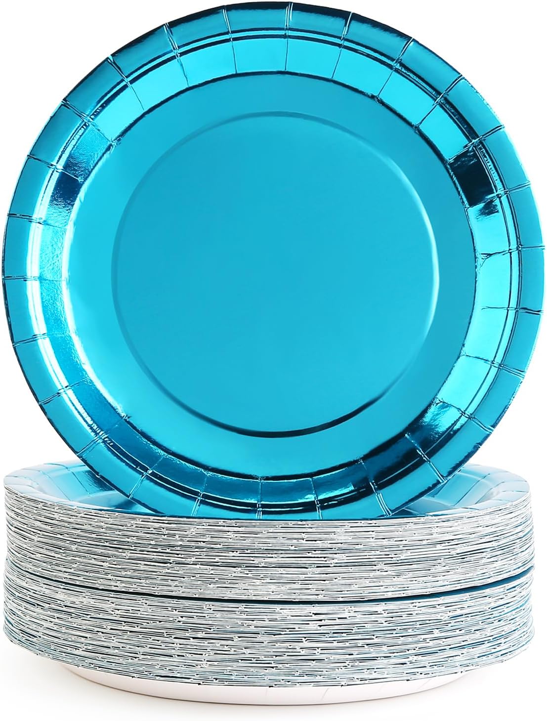 Amazon.com: Metallic Blue Paper Plates 9 Inches [50 pack] Round ...