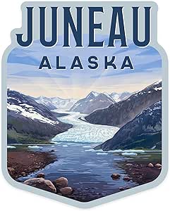 Amazon.com: Die Cut Sticker Juneau, Alaska, Mendenhall Glacier ...