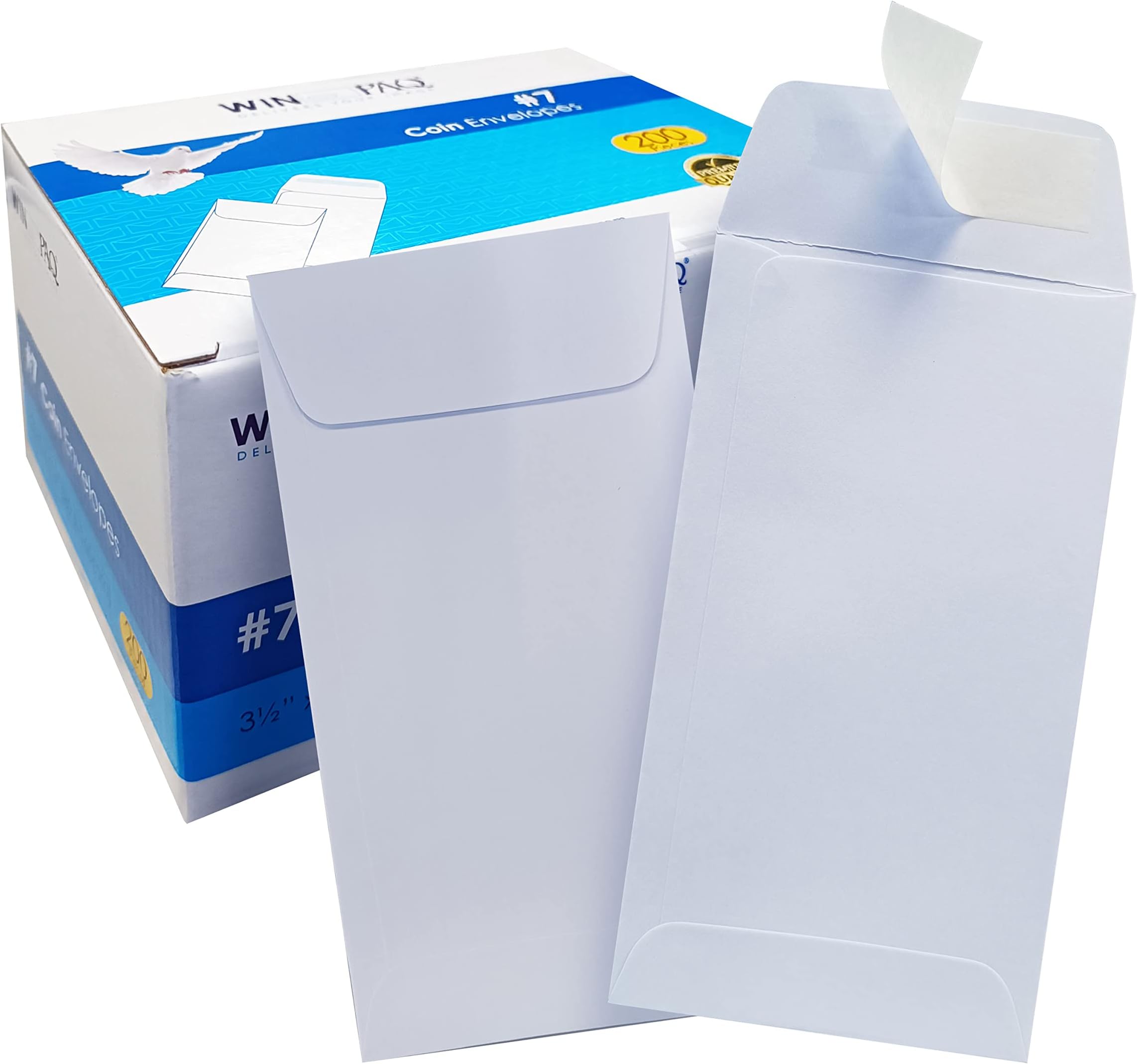 Amazon.com : WINPAQ #7 White Coin Envelopes (3 1/2 x 6 1/2) 27lb Bright ...