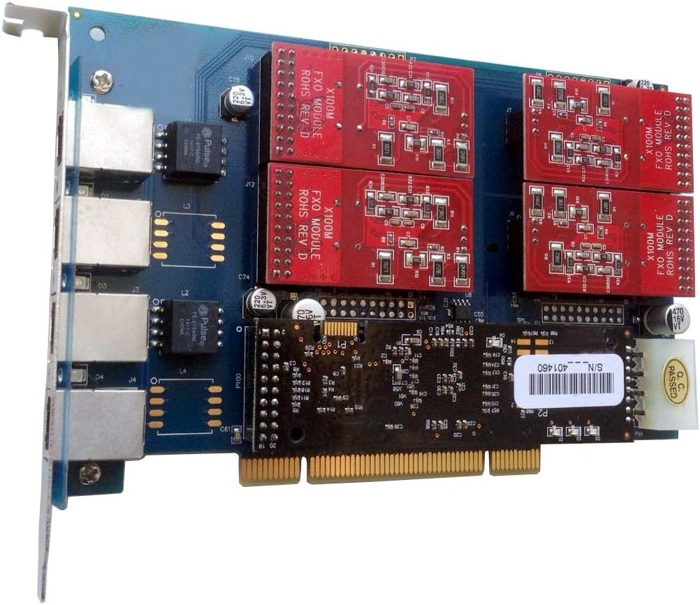 Asterisk Card TDM410P with 4 FXO Modules, with Echo Cancellation Module ...