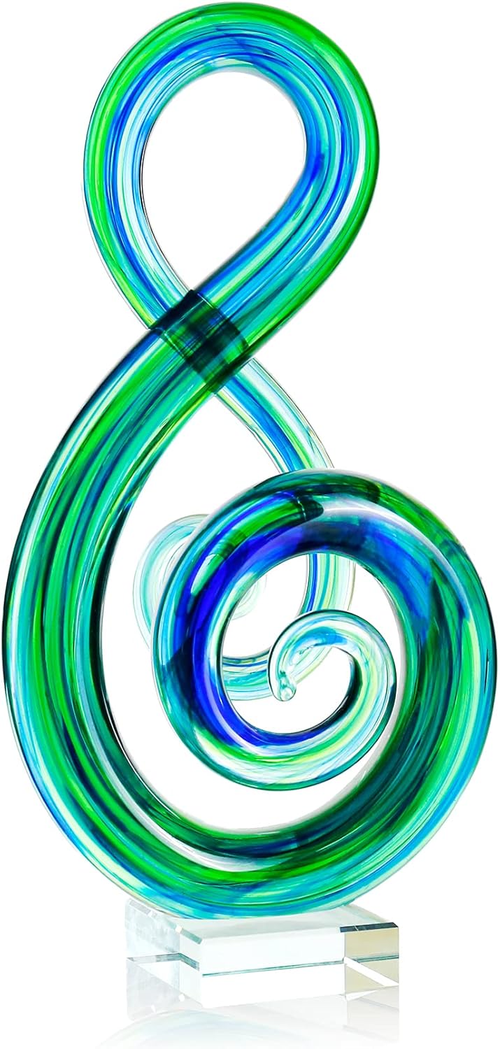 Amazon.com: Diamond Star Glass Figurines Entangled Green Music Note ...