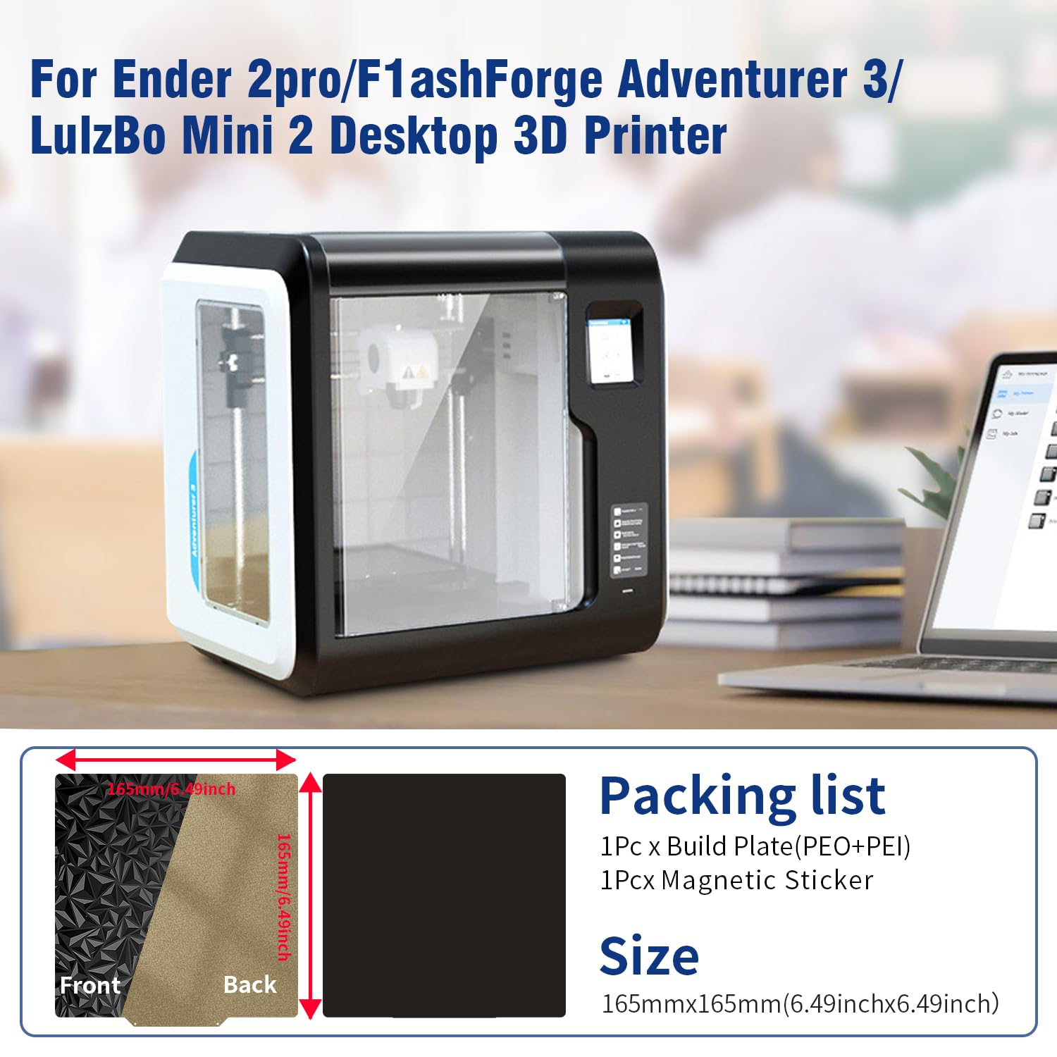 Snapklik.com : Upgraded 165x165mm FlashFoge Adventurer 3 Build Plate ...