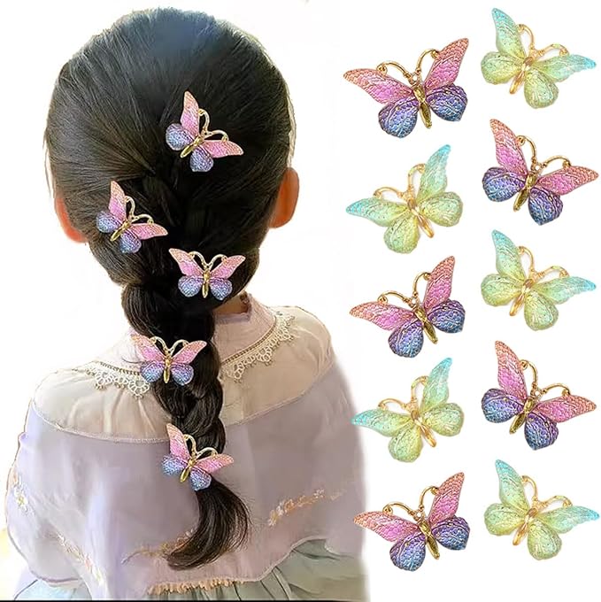 10 Pcs Butterfly Hairpin Elegant Butterfly Hair Clips for Girl Resin ...