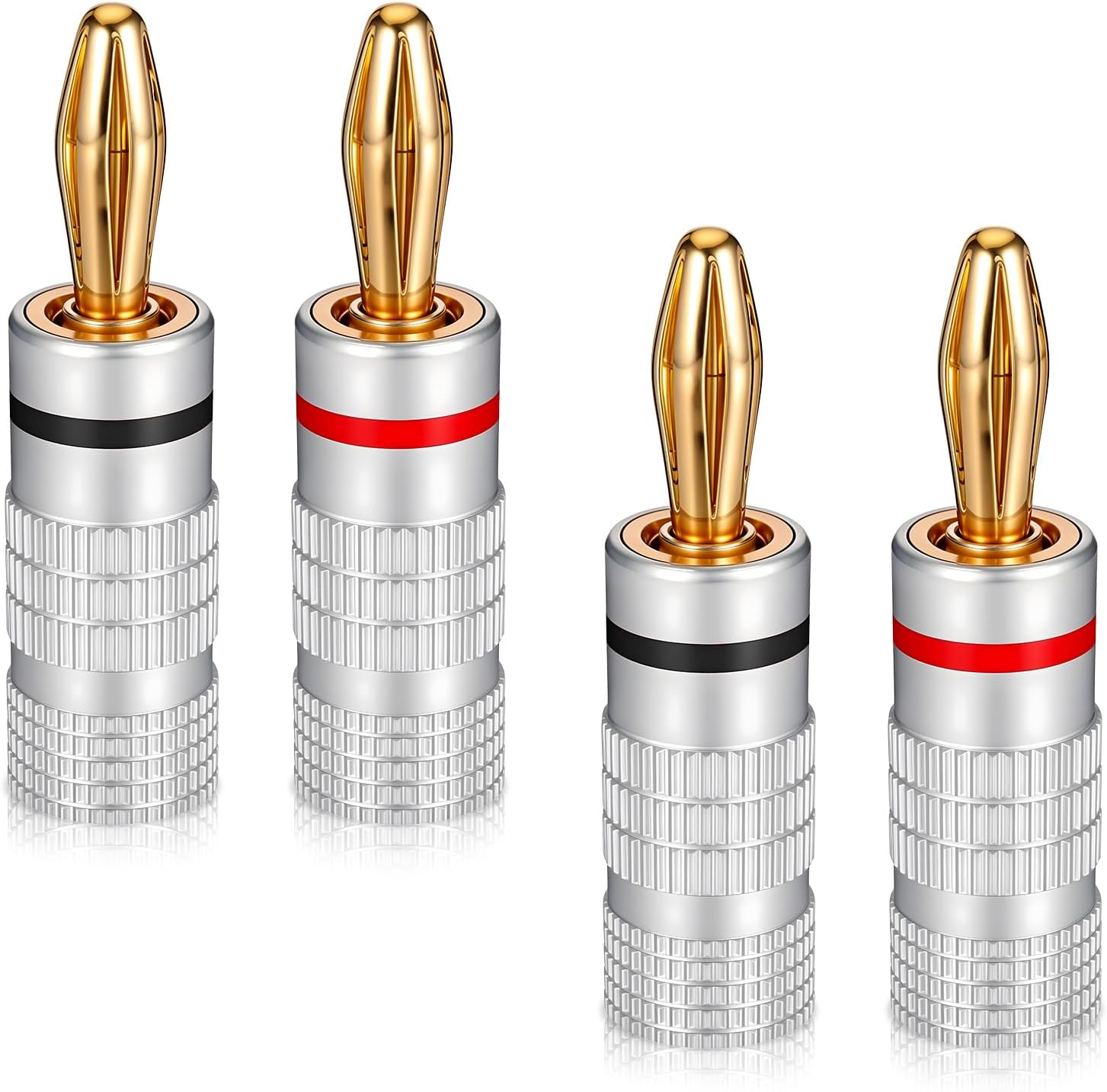 Amazon.com: 4PCS Speaker Banana Plugs, 24k Gold Plated Screw Lock Audio ...