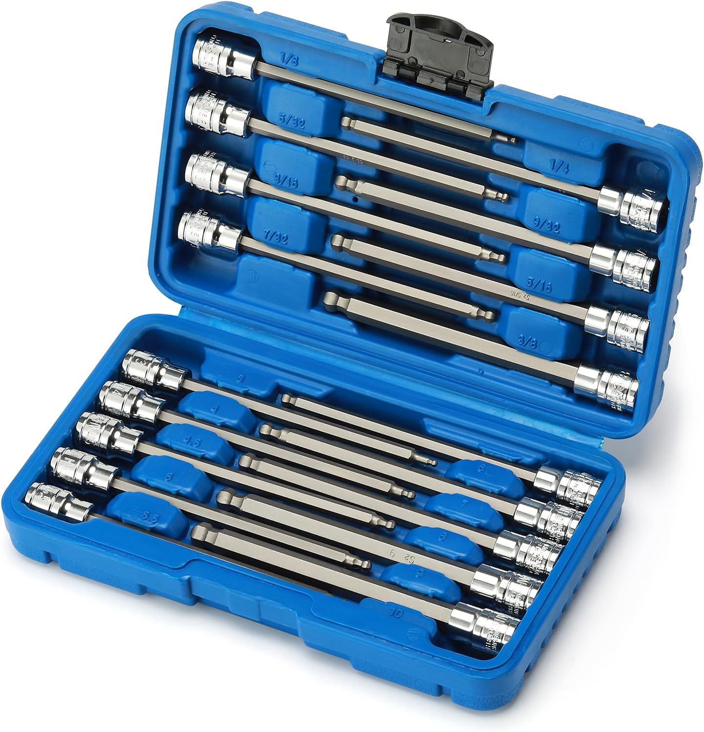 CASOMAN 3/8" Drive Extra Long Ball-End Hex Bit Socket Set, 18 Piece ...