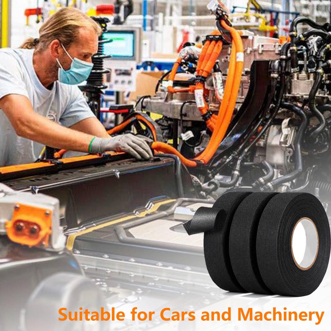 Snapklik.com : Wire Harness Tape Electric Tape,10mm+19mm+25mm,50ft Each ...