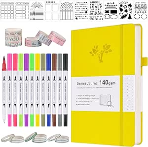 Bullet Dotted Journal Kit, 140gsm No Bleed A5 Dotted Bullet Grid ...