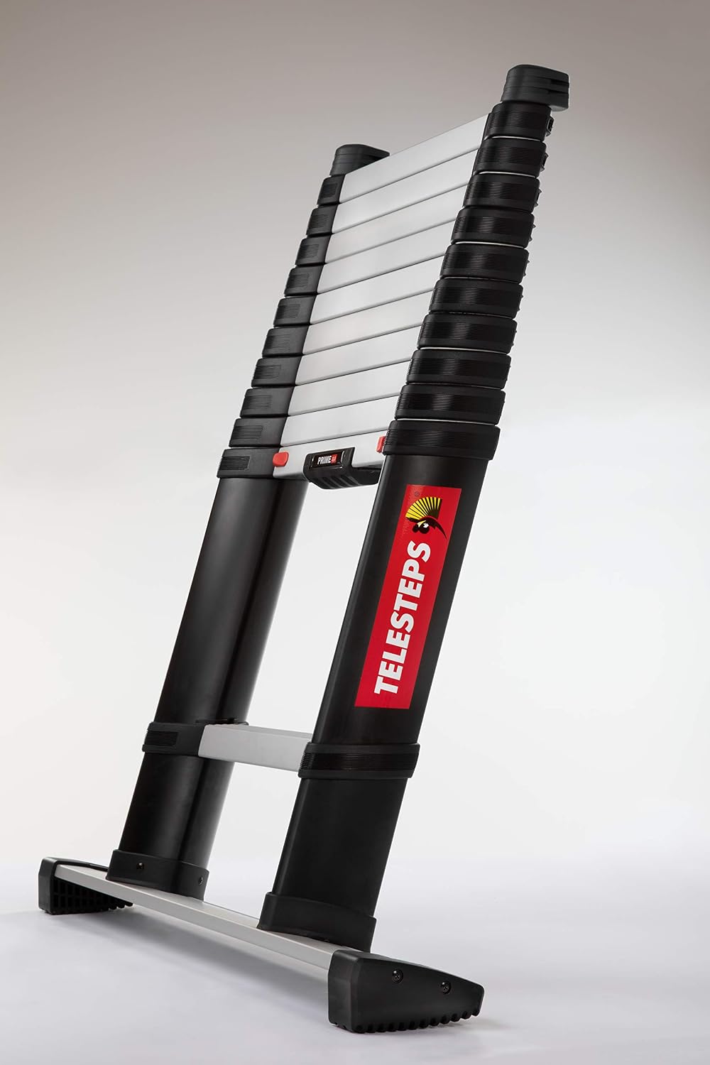 Telesteps 70238-601 Telescopic Ladder, Silver, 3.8m with stabiliser bar ...