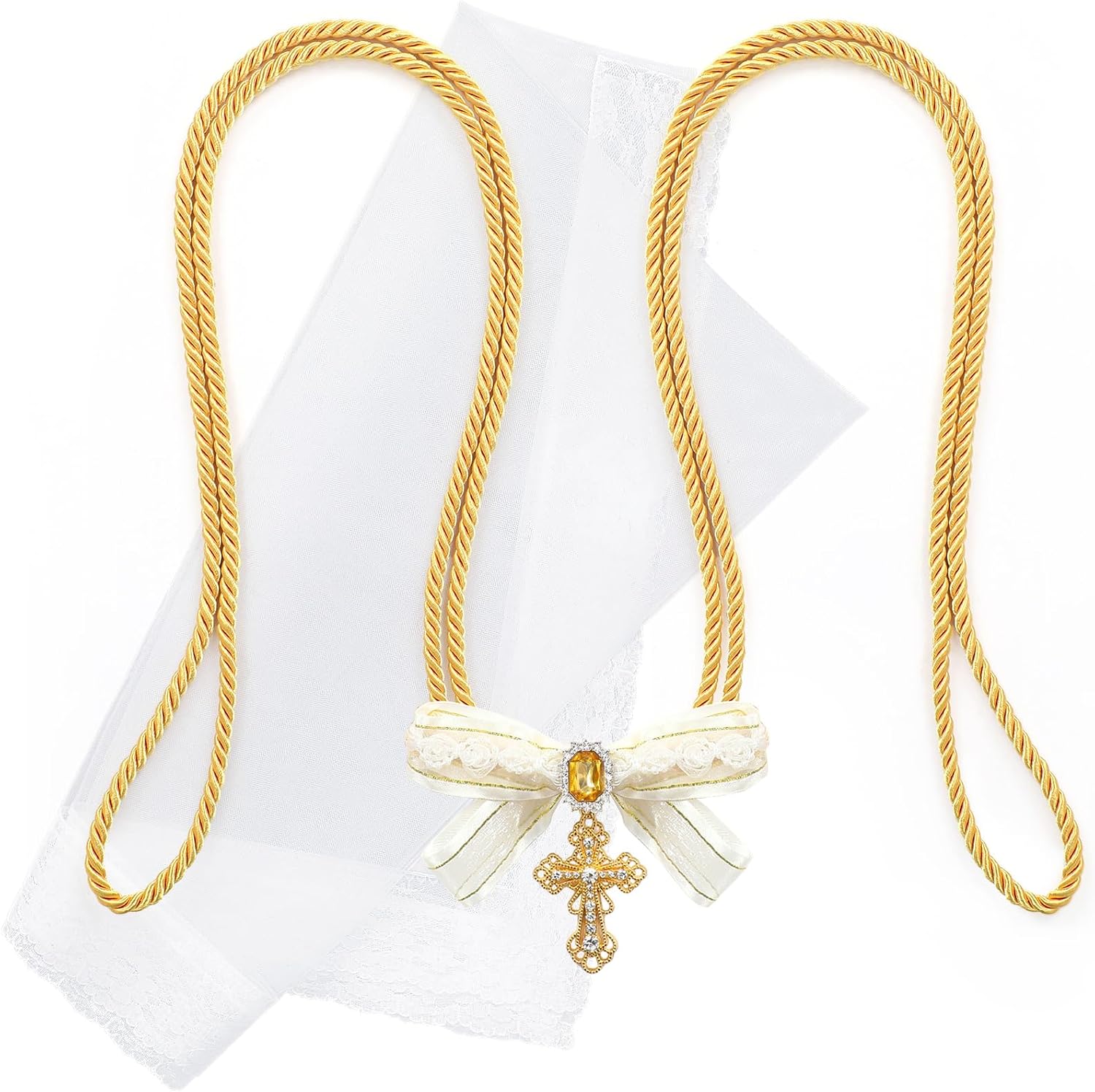 Loetere 2 Pcs Veil and Cord for Wedding Filipino Lazo Para Boda Wedding ...