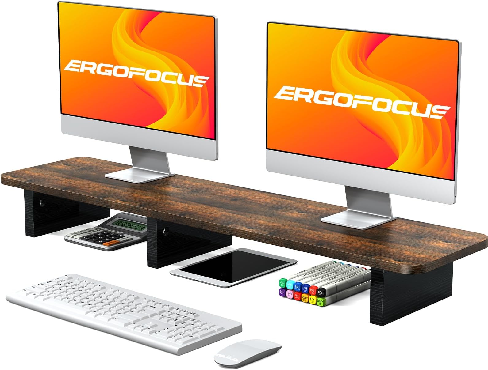 Amazon.com: Ursetup Dual Monitor Stand Riser with 3 in 1 Magnetic ...