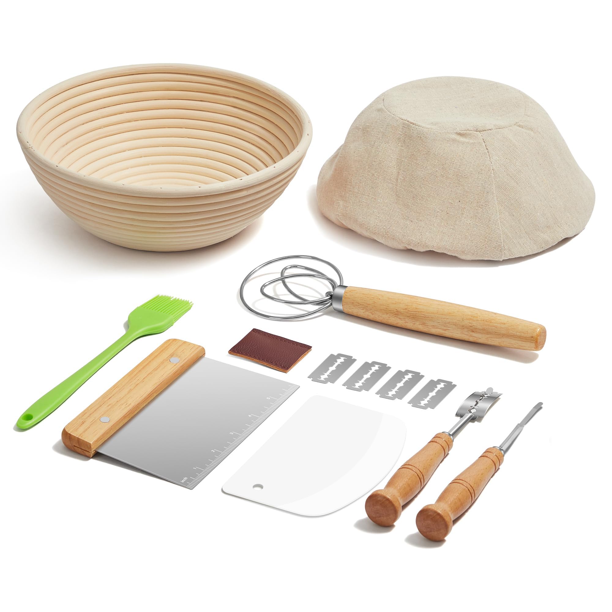 Amazon.com: Sourdough Bread Baking Supplies 9 Inch Round Sourdough ...