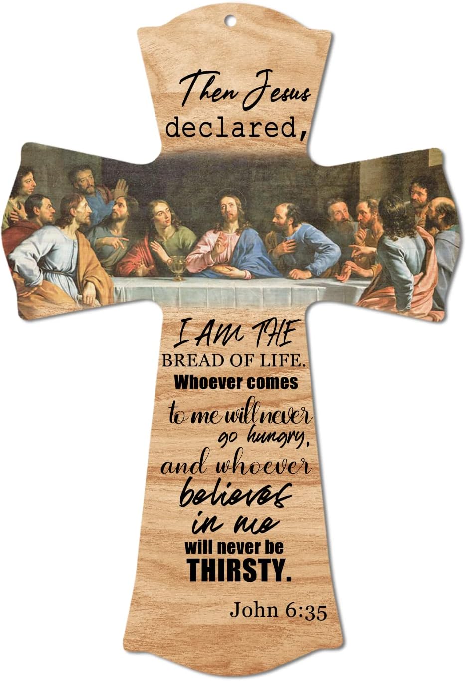 Amazon.com: CALUOHO Rustic Christian Cross Last Supper Wall Decor ...