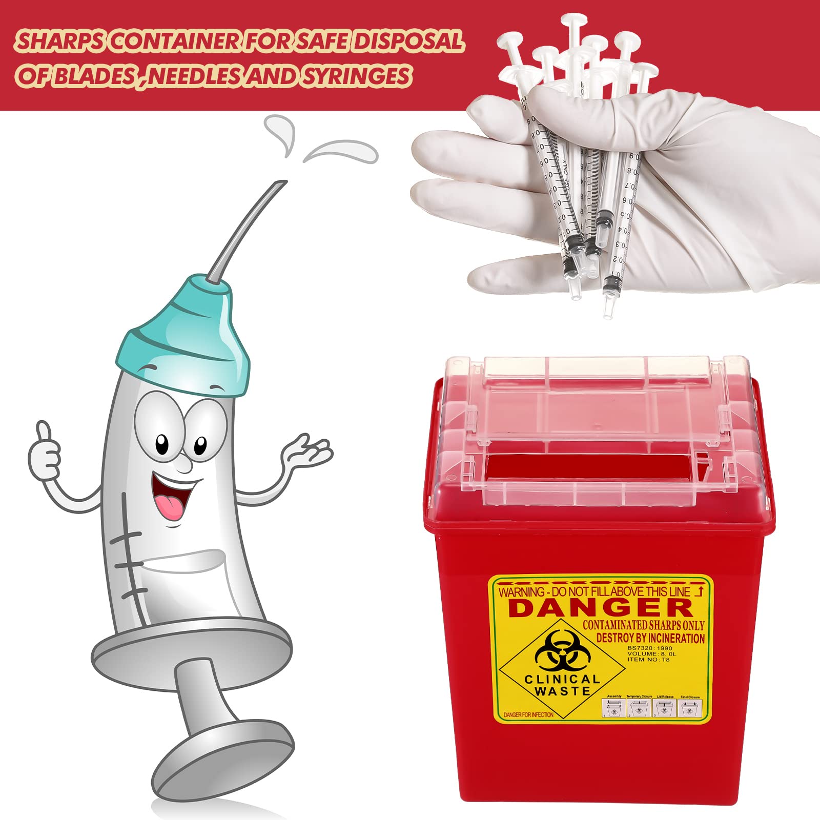 Snapklik.com : Lothee 2 Gallon Sharp Containers For Needles Disposal ...