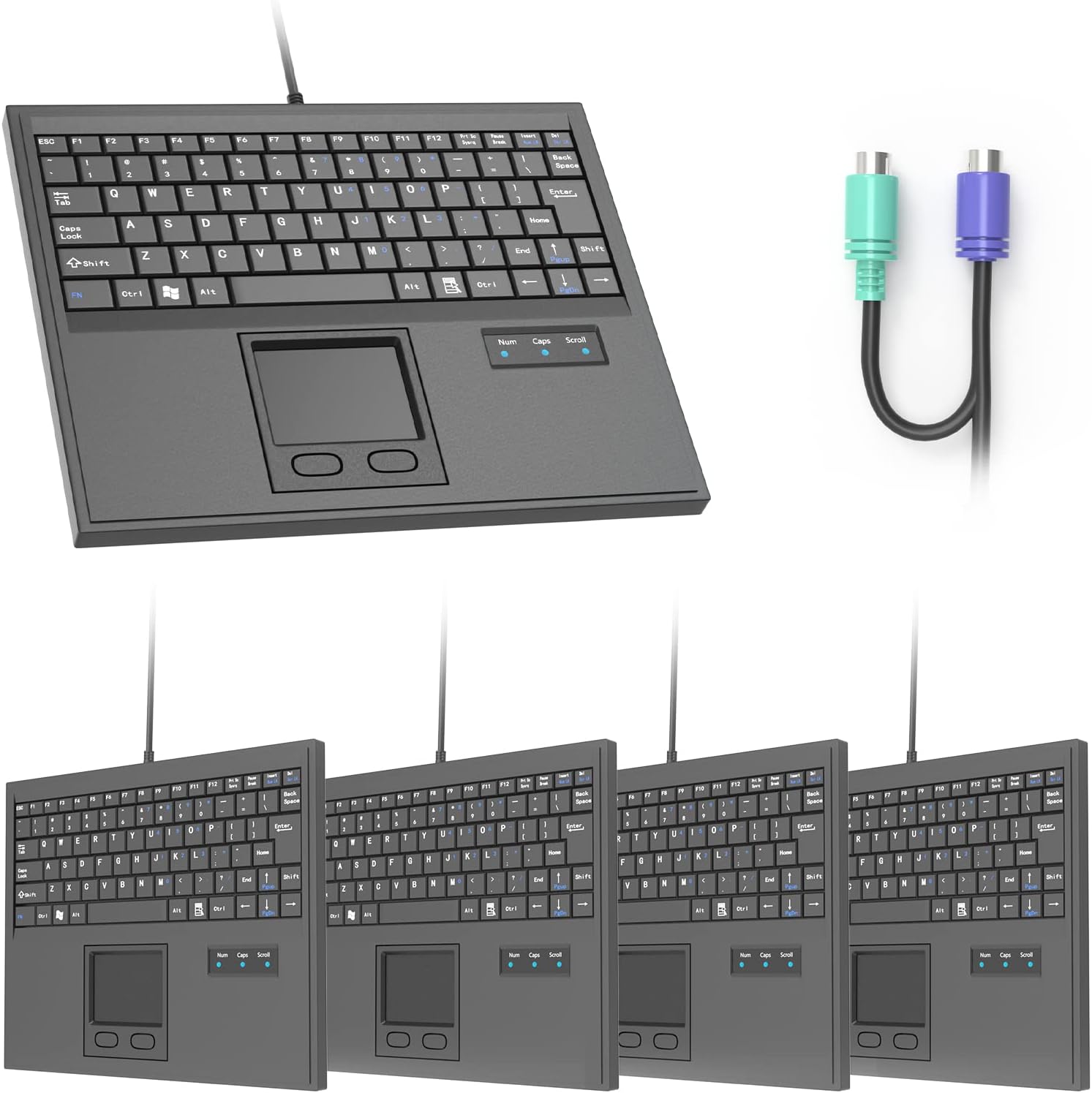 5 Pieces Industrial Machine Keyboard, E-SDS 10in Portable 84 Keys with ...