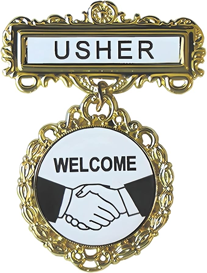 Amazon.com: Usher Badge - Pin-backed Church Leadership Badge - Safety ...