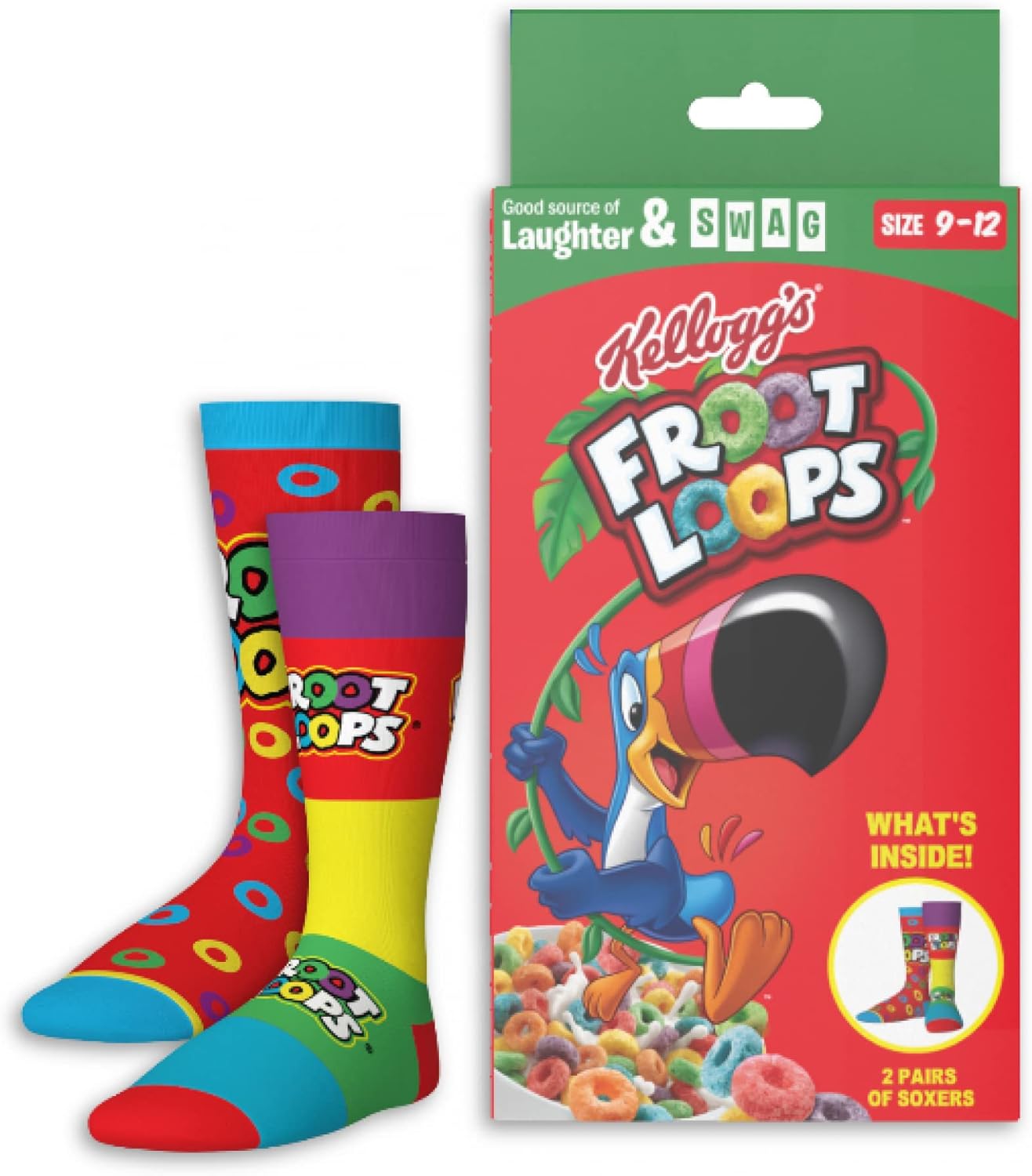 Kellogg's Froot Loops Lot de 2 paires de chaussettes : Amazon.fr: Mode