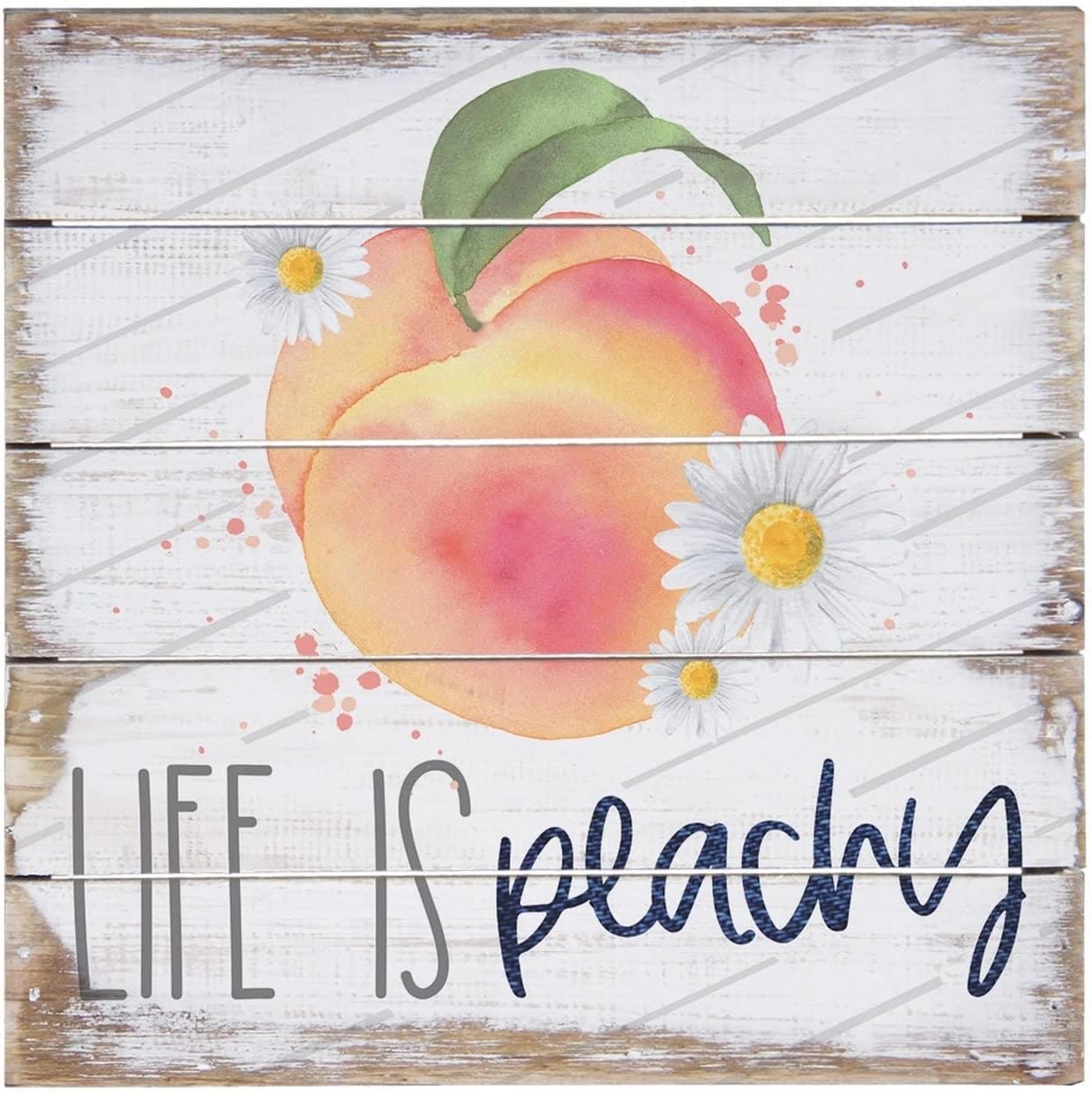 Amazon.com: Life Is Peach Sign - Rustic Wood Peach Sign - Peach Decor ...