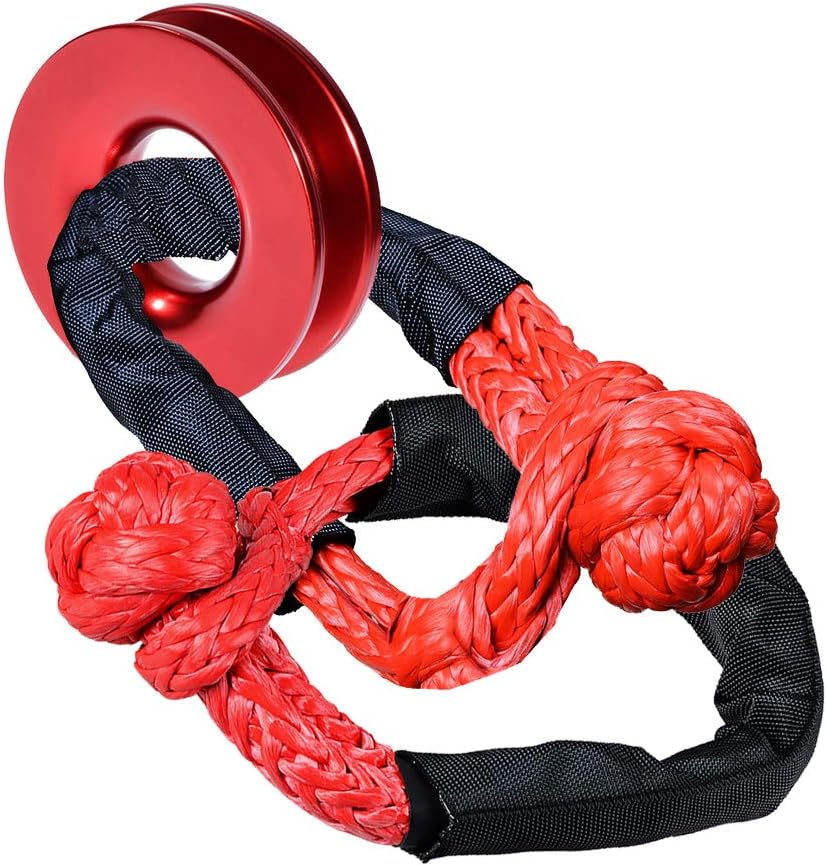 Amazon.com: Combo RED: Pair 22" 1/2" Synthetic Winch Rope Towing Soft ...