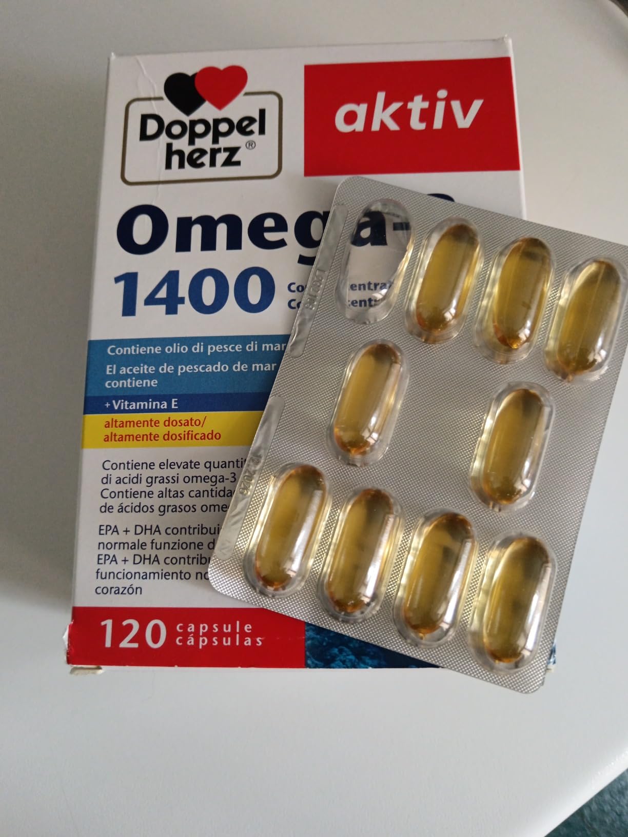 Doppelherz aktiv Omega-3 1400 - Integratore Alimentare con Concentrato ...