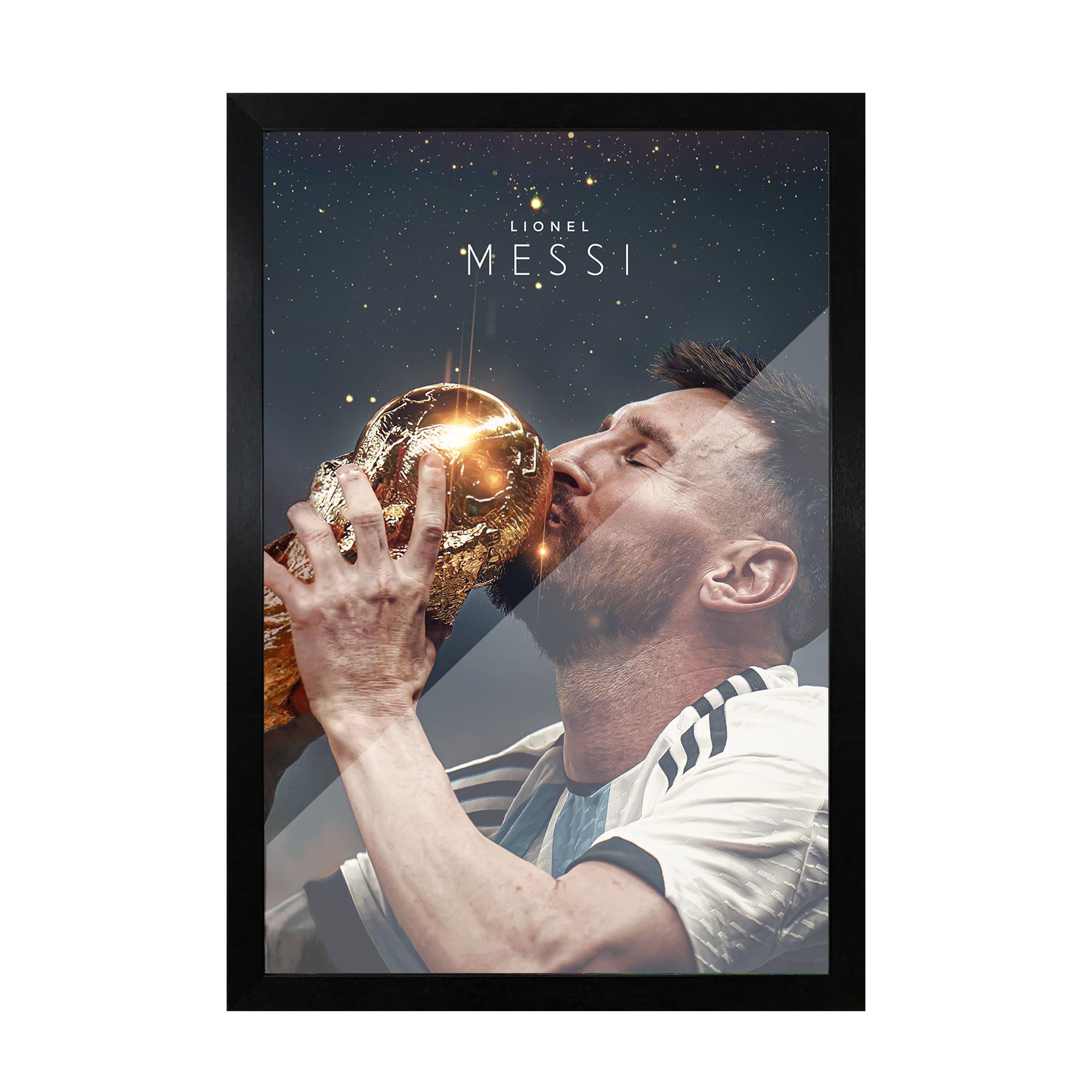 Buy FRAMEO STORE Lionel Messi World Cup Glass frame, Lionel Messi World ...