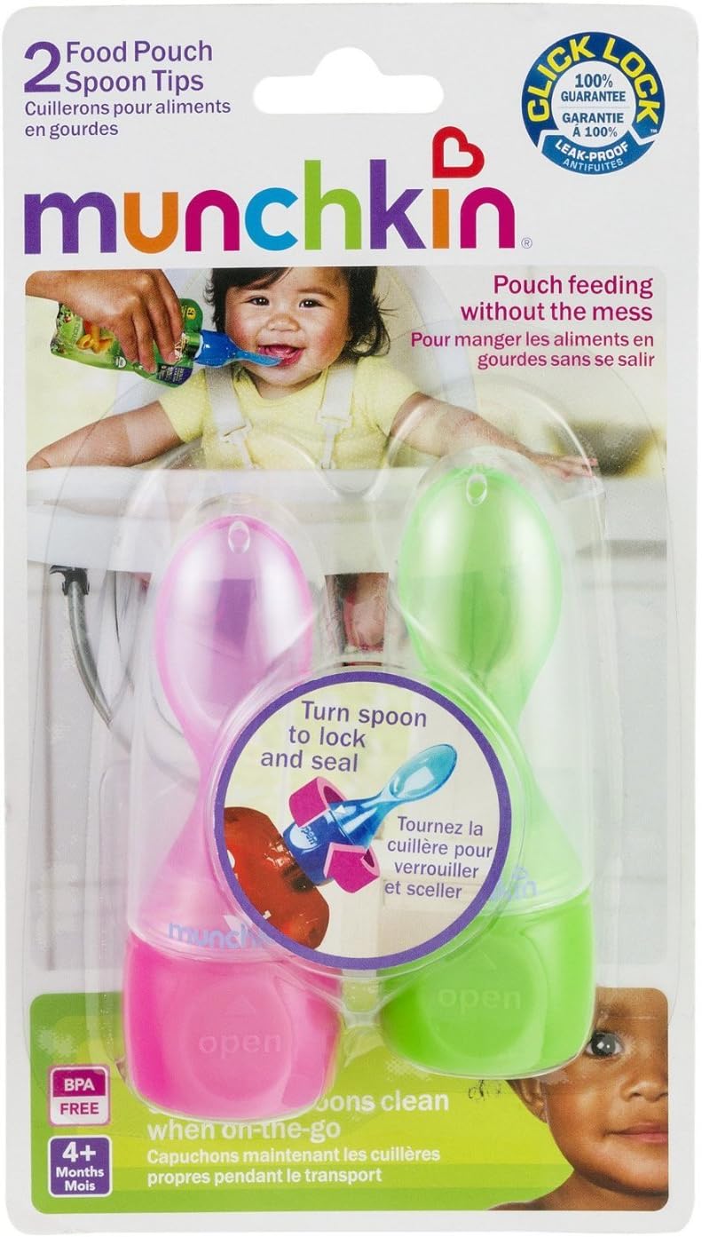 Munchkin Food Pouch Spoon Tips, Multicolor, 2-Count : Amazon.ca: Baby