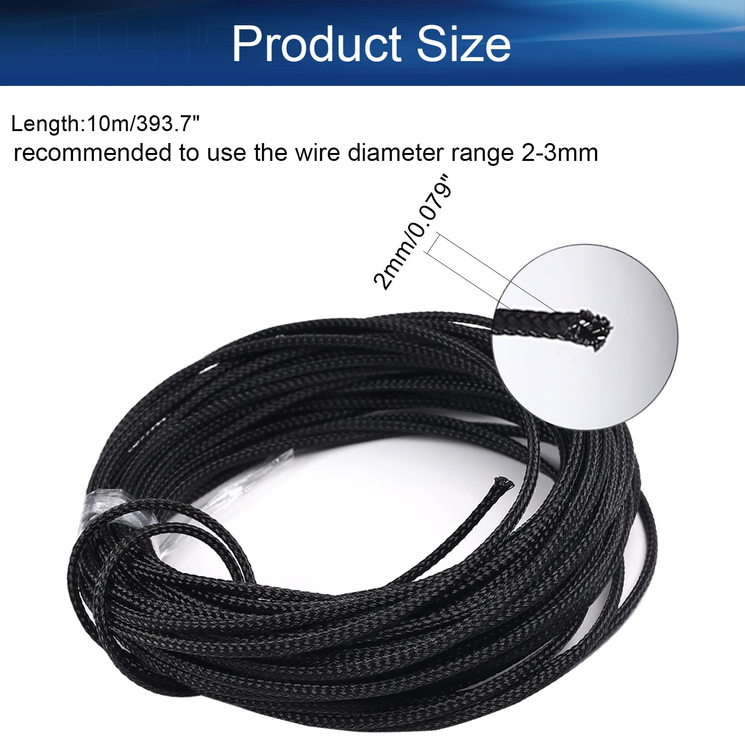 Snapklik.com : Heyiarbeit 10m/32.8ft PET Expandable Braided Sleeving 0. ...