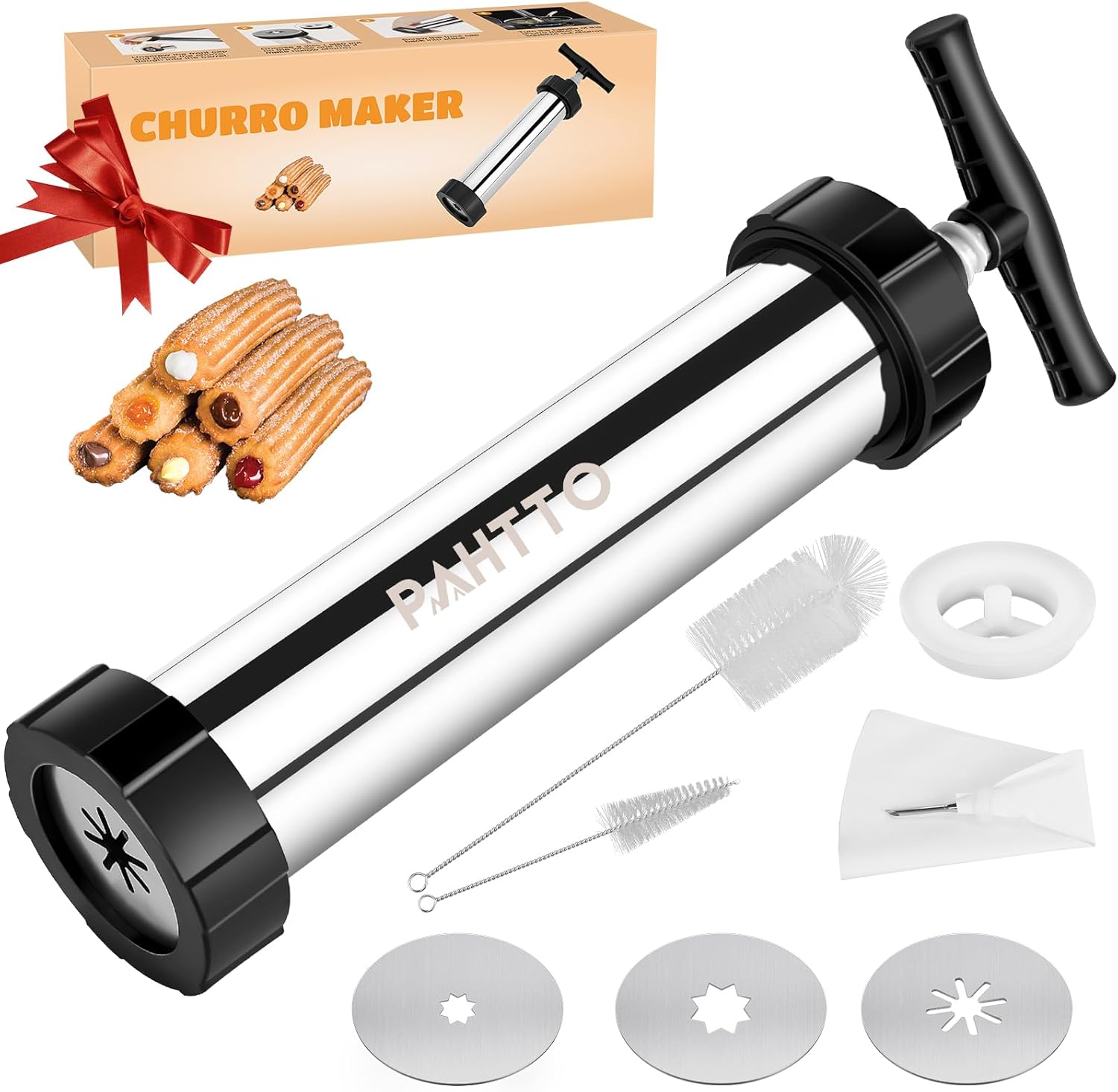 Amazon.com: Churro Maker Kit, Stainless Steel Hollow Churro Machine ...