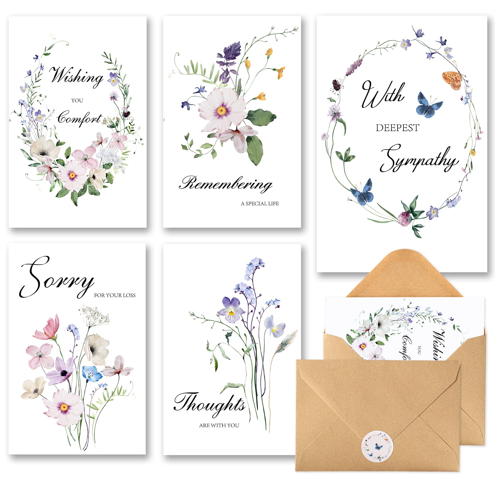 Amazon.com : Citmage 20 Packs Sympathy Greeting Card with Envelopes for ...