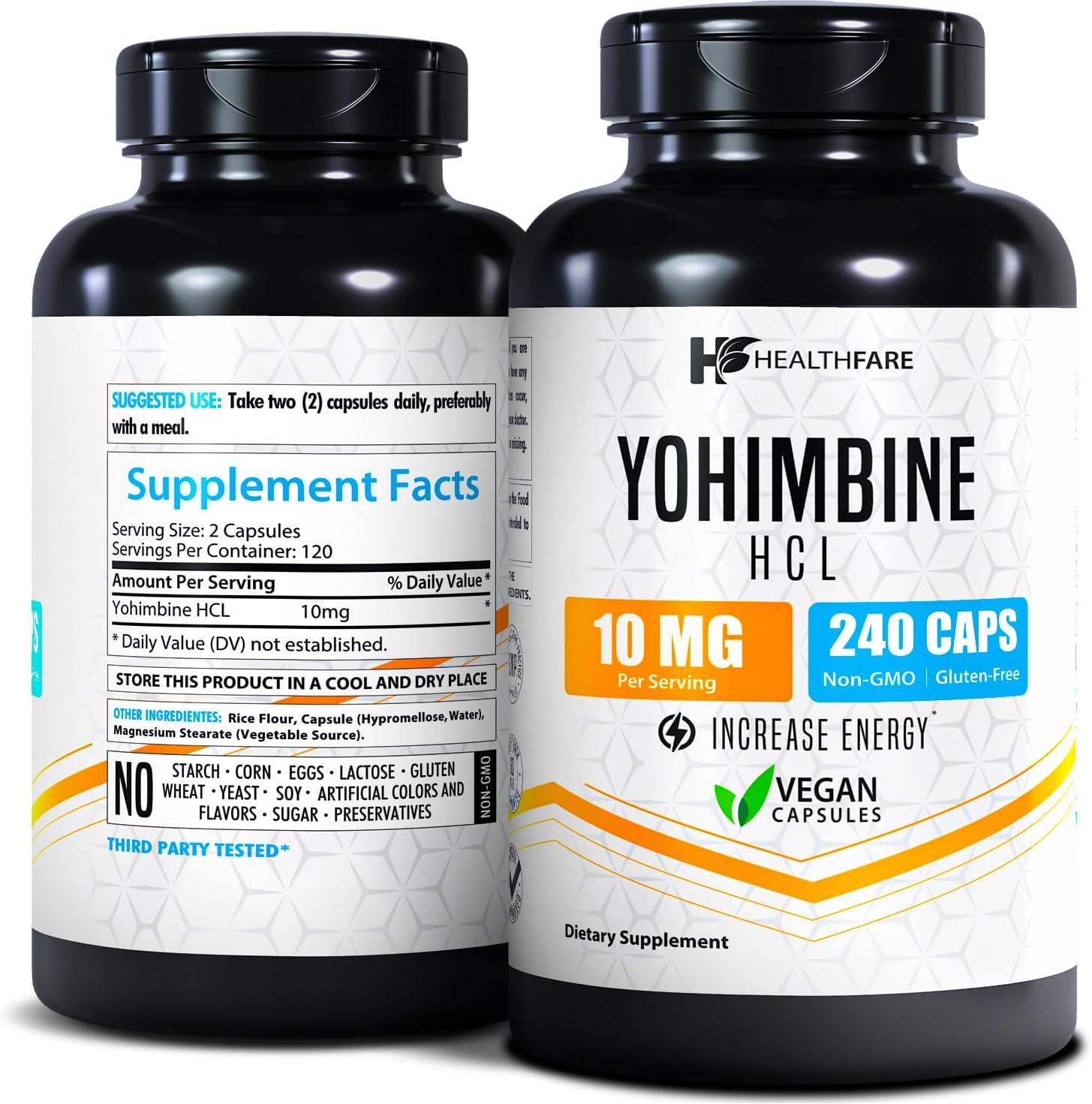 Amazon.com: Healthfare Yohimbine HCL, 10mg | 240 Veg Capsules | Maximum Strength Formula ...