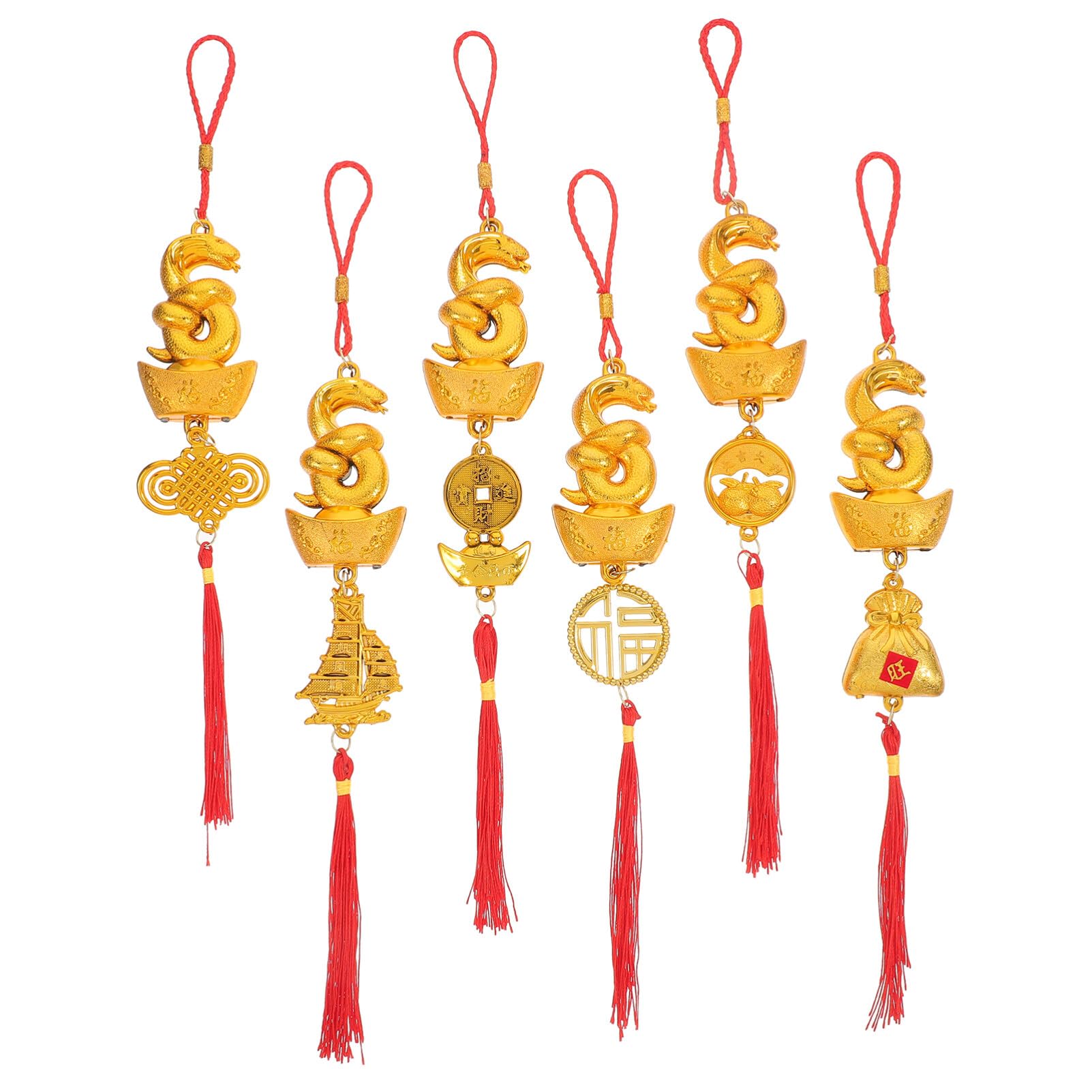 Amazon.com: Ciieeo 6pcs Chinese New Year Snake Ornaments 2025 Year ...
