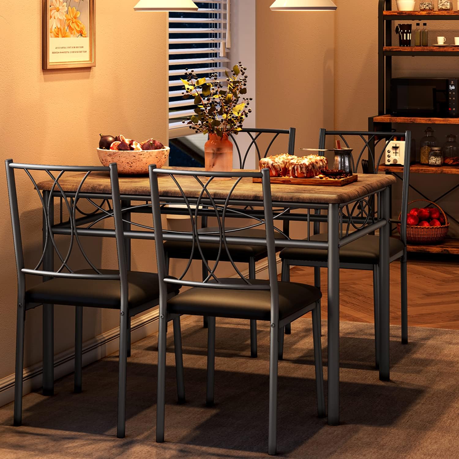 Amazon.com - IDEALHOUSE Dining Table Set for 4, Kitchen Table and ...