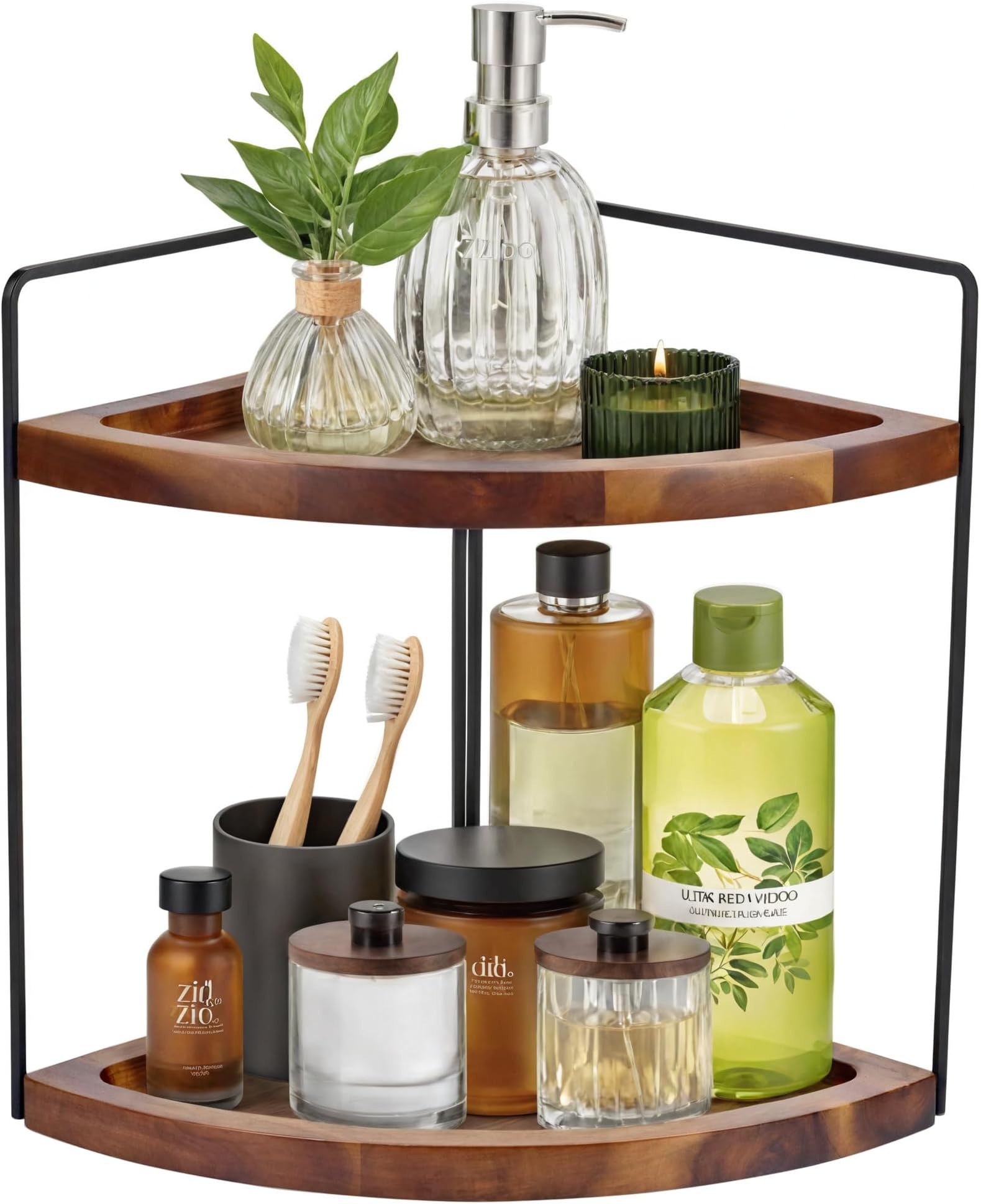 Amazon.com: Bathroom Corner Counter Organizer 13.2x9.9 inch, 2 Tier ...