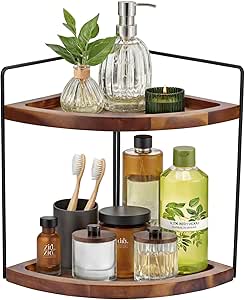 Amazon.com: Bathroom Corner Counter Organizer 13.2x9.9 inch, 2 Tier ...