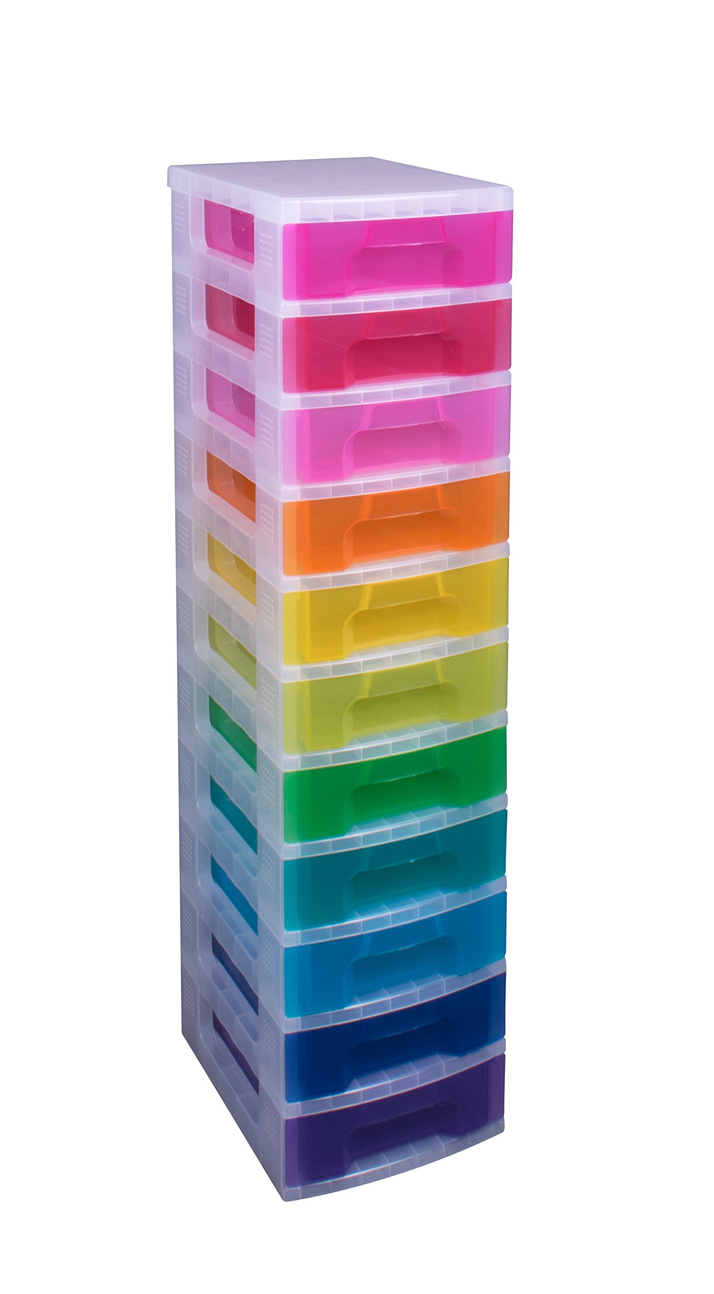 Buy Really Useful Storage Tower 11x7 Litre Drawers Clear/Rainbow Ref ...