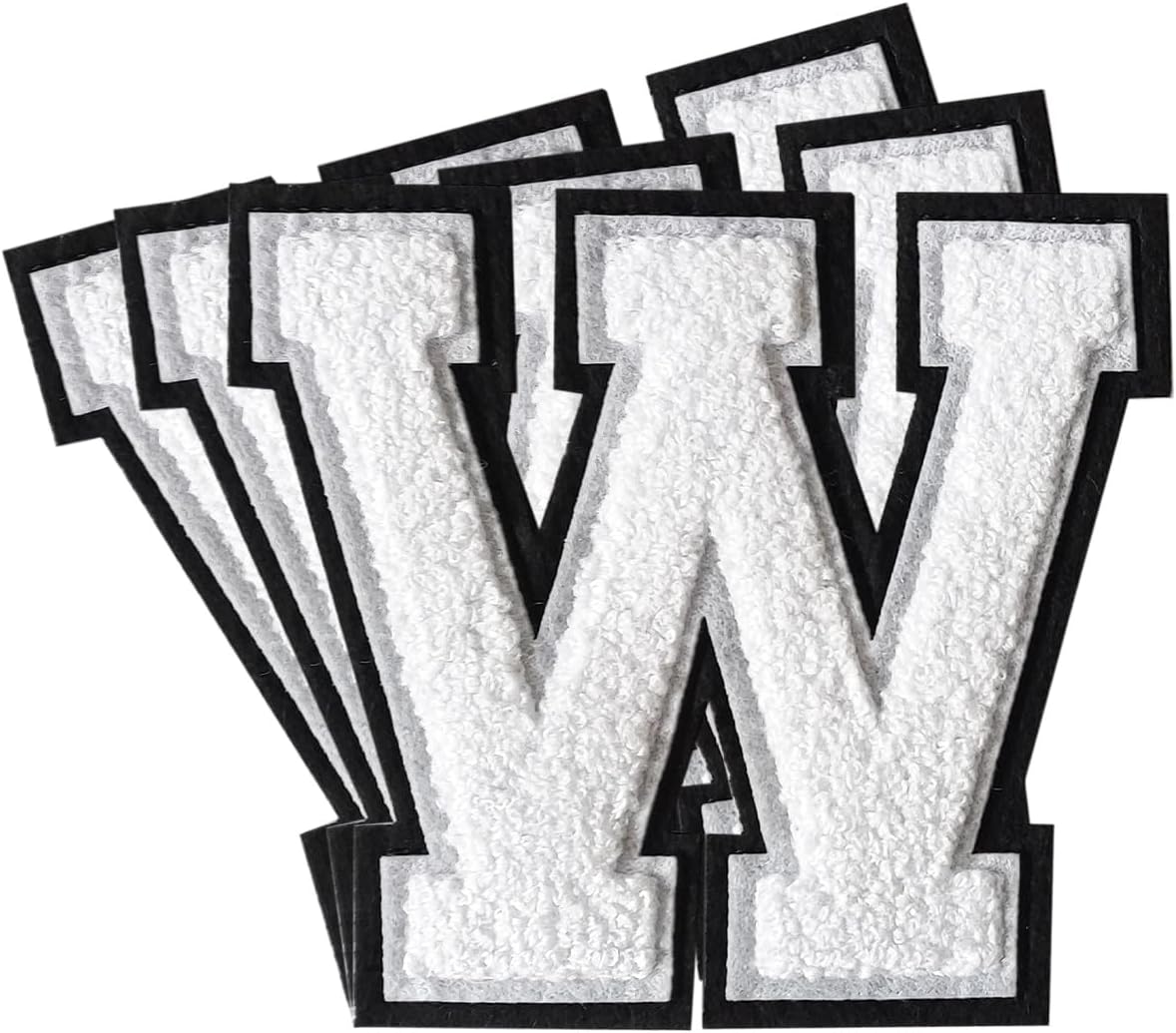 Amazon.com: 3Pcs Chenille Letter Patches Iron on Patches Varsity Letter ...